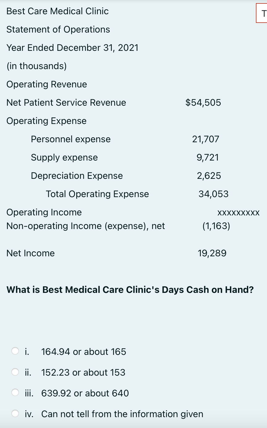 Solved Below are the financial statements for Best Care | Chegg.com