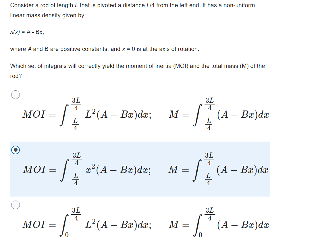 Solved Consider a rod of length L that is pivoted a distance | Chegg.com