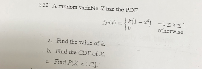 Solved 2.8 Probiems 2.4 The CDF of a random variable T is | Chegg.com