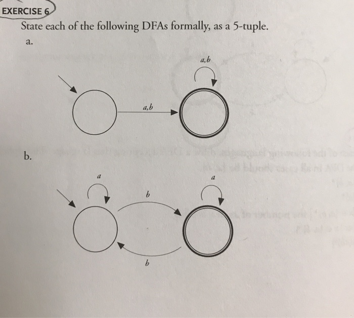 Solved EXERCISE State each of the following DFAs formally, | Chegg.com