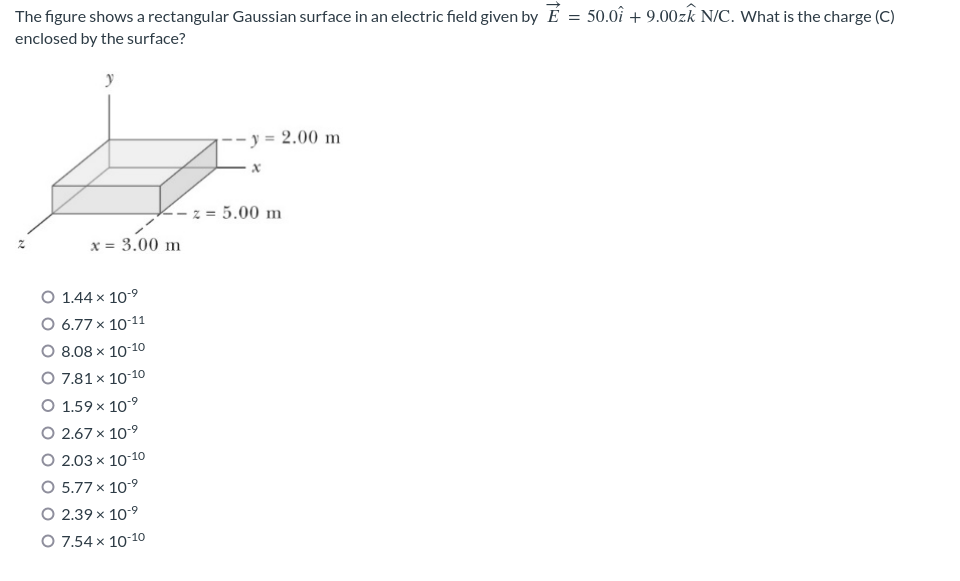 Solved The figure shows a rectangular Gaussian surface in an | Chegg.com