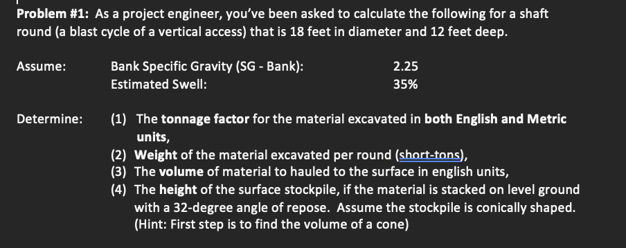 Solved Problem #1: As a project engineer, you’ve been asked | Chegg.com