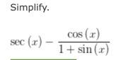 Solved Simplify. cos (2) sec (2) 1+ sin(r) | Chegg.com