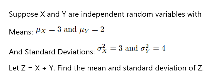 Solved Suppose X and Y are independent random variables with | Chegg.com