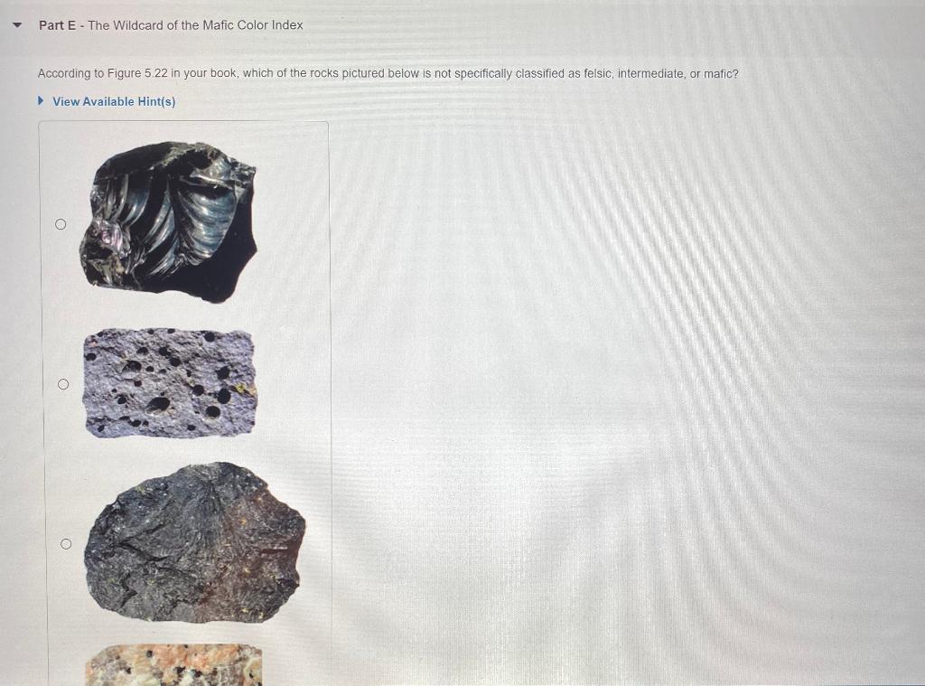 Solved Part E - The Wildcard of the Mafic Color Index | Chegg.com