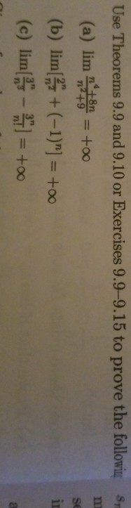Solved Use Theorems 9.9 and 9.10 or Exercises 9.9-9.15 to | Chegg.com