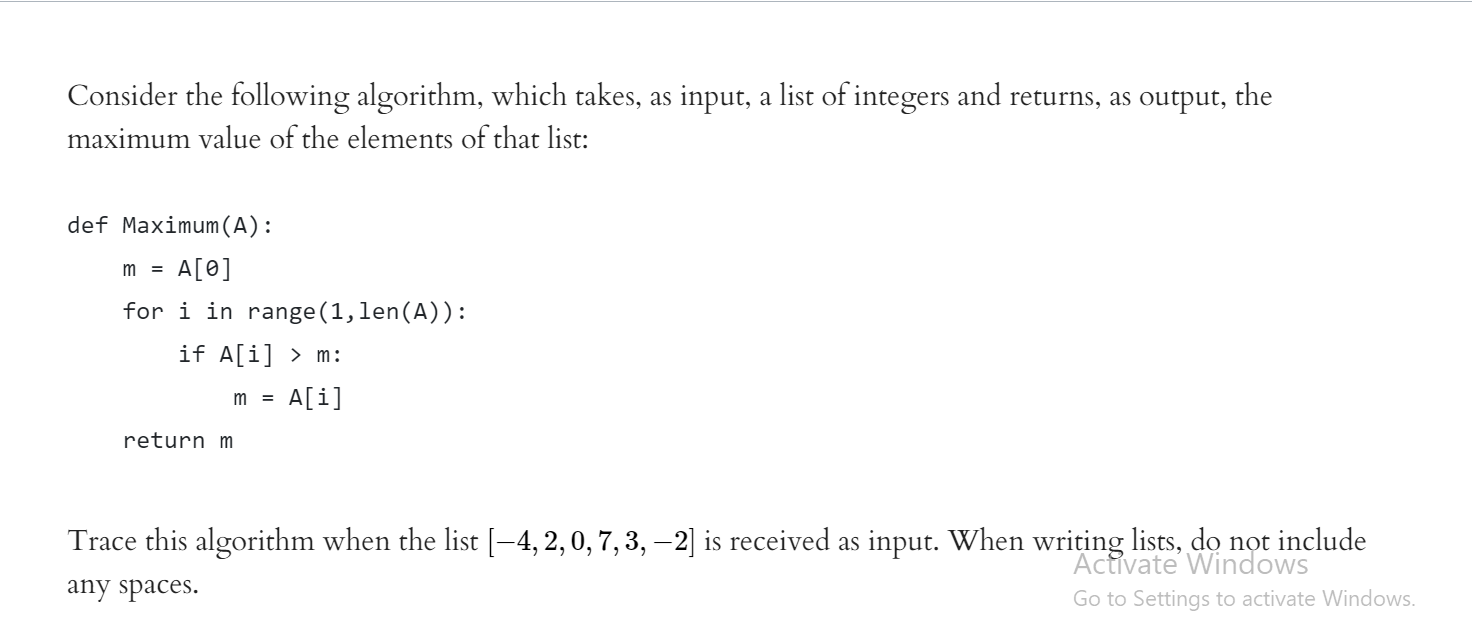 Solved Consider the following algorithm, which takes, as | Chegg.com