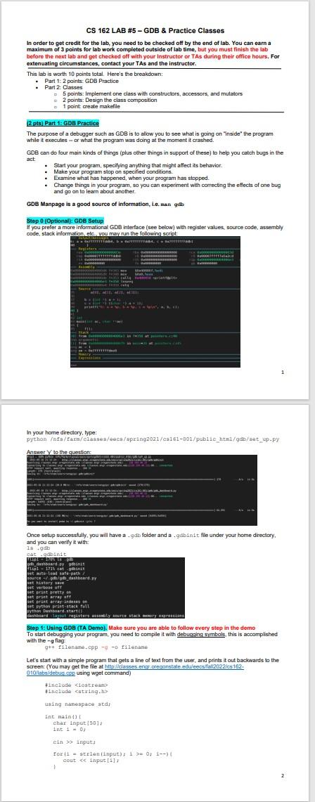 Solved In order to get credit for the lab, you need to be | Chegg.com