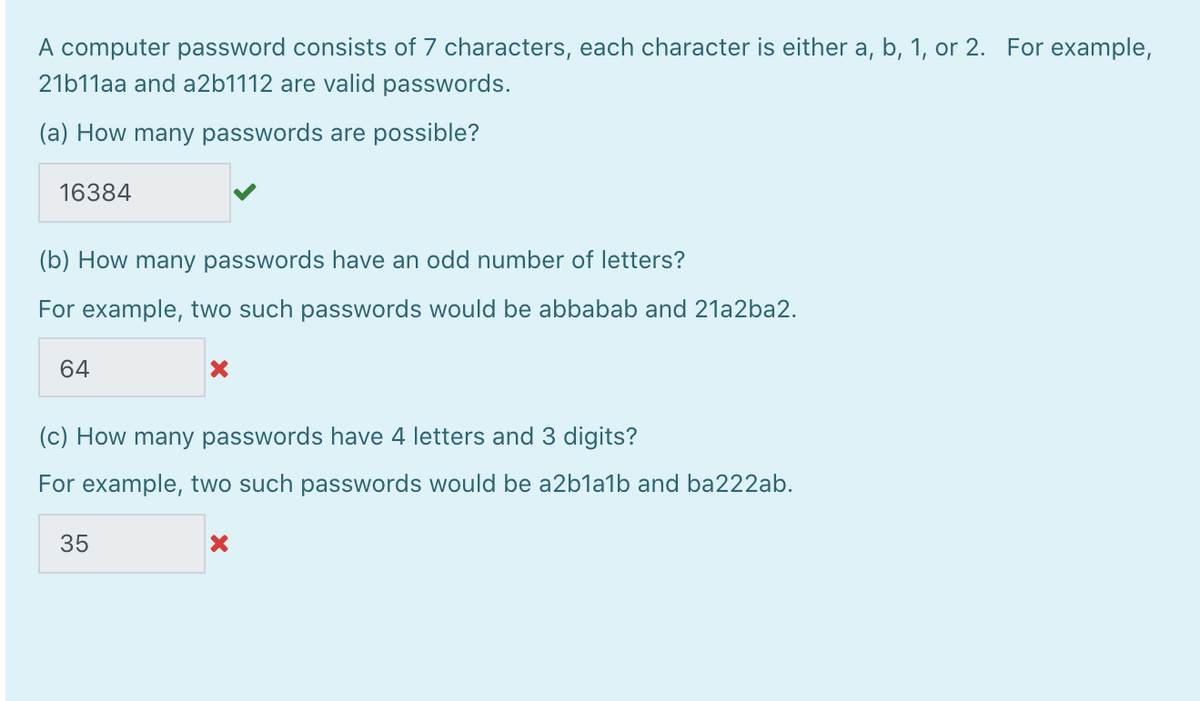 Solved A computer password consists of 7 characters, each | Chegg.com