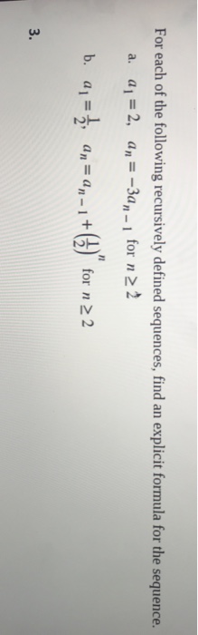 Solved For each of the following recursively defined | Chegg.com