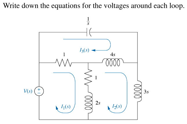 Solved Write down the equations for the voltages around each | Chegg.com