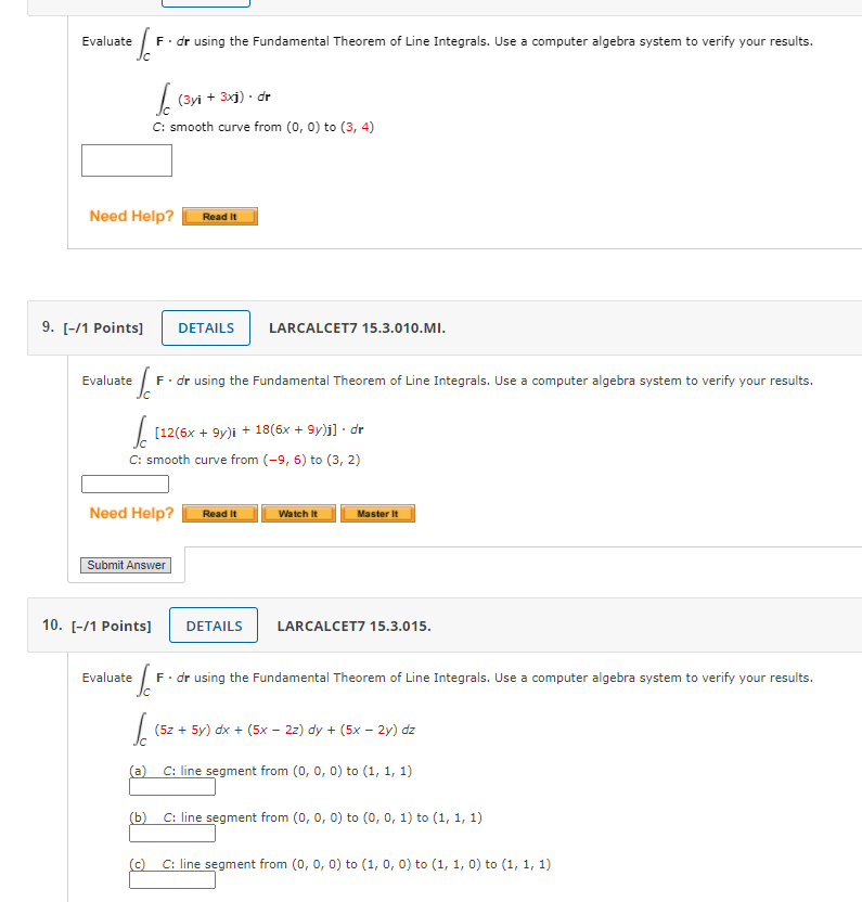 Solved Evaluate Ve F. dr using the Fundamental Theorem of | Chegg.com
