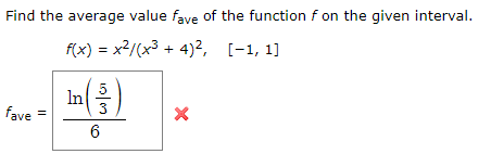 Solved Find the average value fave of the function f on the | Chegg.com