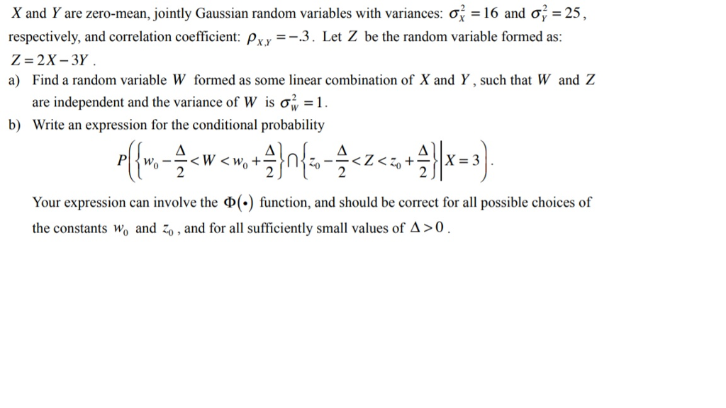 Solved X And Y Are Zero Mean Jointly Gaussian Random