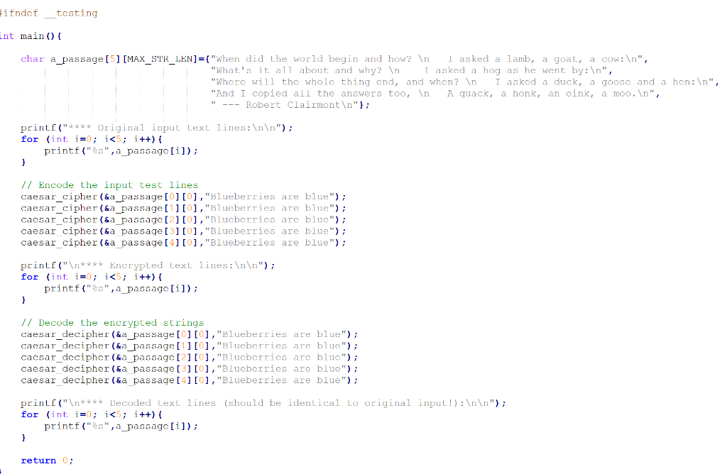 #include #define MAX STR LEN 2048 void caesar cipher | Chegg.com