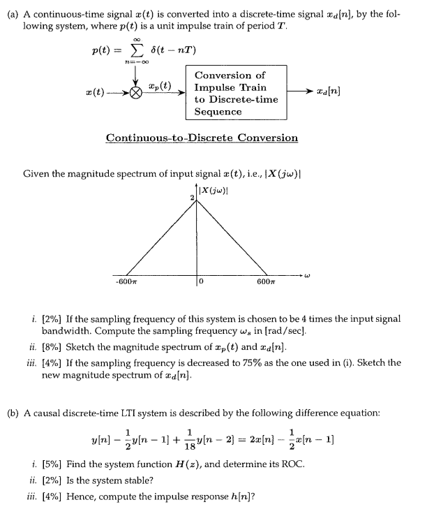 A A Continuous Time Signal X T Is Converted Into A
