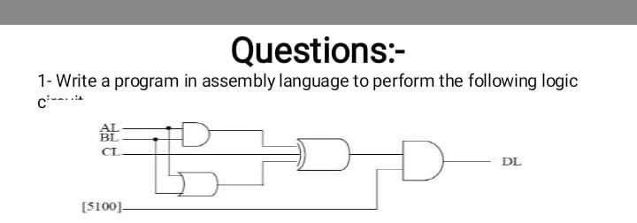 Solved Questions:- 1- Write a program in assembly language | Chegg.com