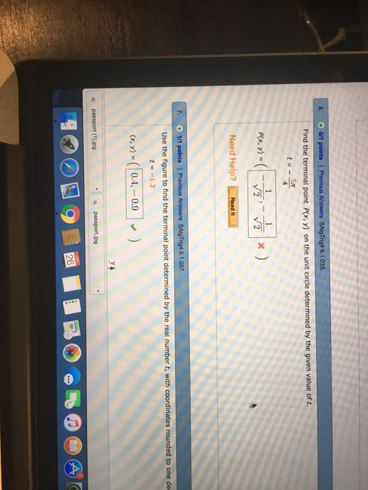 Solved Find the terminal point P(x, y) on the unit circle | Chegg.com