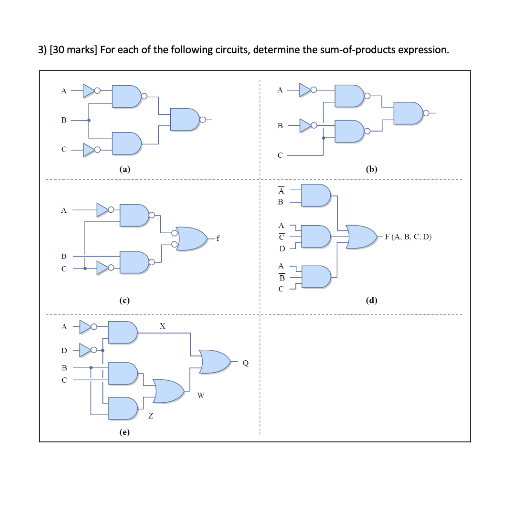 Solved 3) [30 marks] For each of the following circuits, | Chegg.com