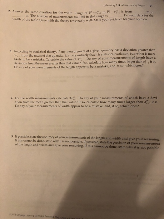 LA B O R A T O R Y 1 Measurement of Length LABORATORY | Chegg.com