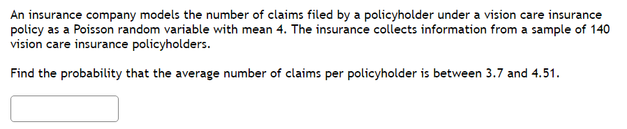 Solved An insurance company models the number of claims | Chegg.com