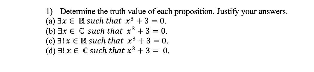 Solved 1) Determine the truth value of each proposition. | Chegg.com