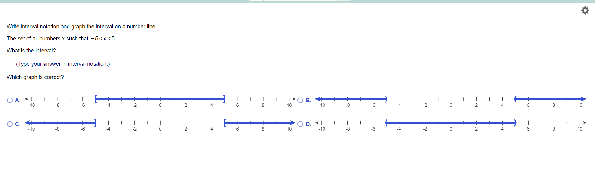 Solved Write Interval Notation And Graph The Interval On A 