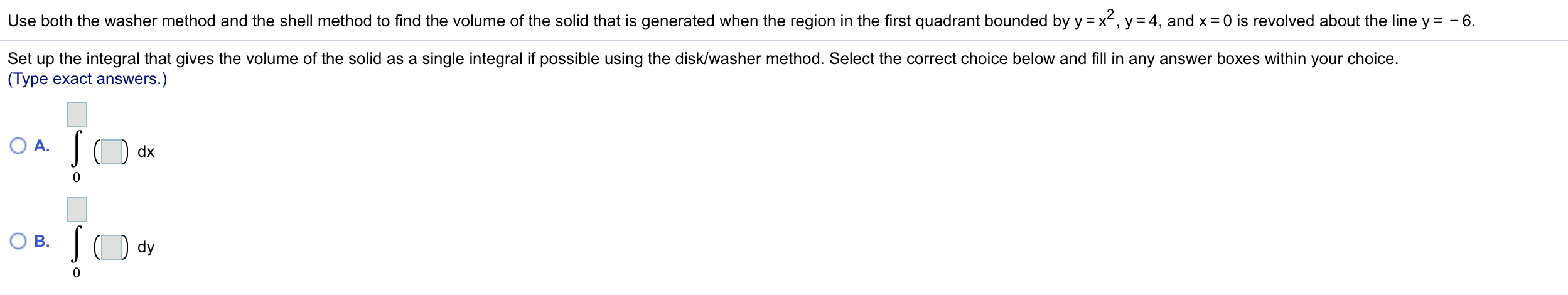 Solved Use both the washer method and the shell method to | Chegg.com