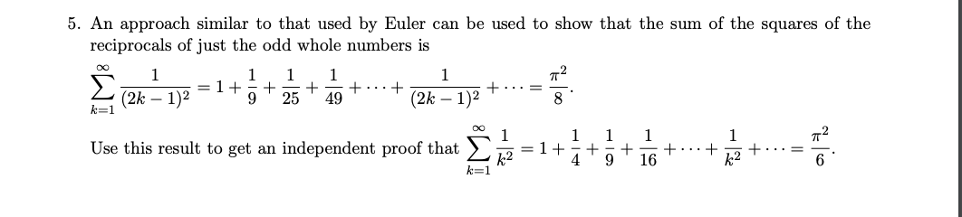 Solved 5. An approach similar to that used by Euler can be | Chegg.com