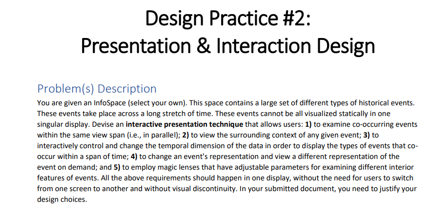 Solved Design Practice #2:Presentation & Interaction | Chegg.com