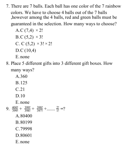 Solved 7. There are 7 balls. Each ball has one color of the | Chegg.com