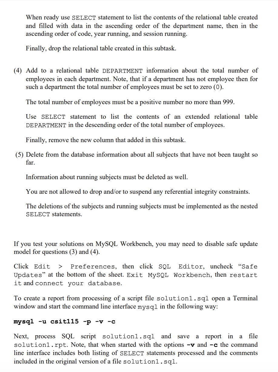 Tasks Task 1 (5 marks) Download a file solution1.sql | Chegg.com