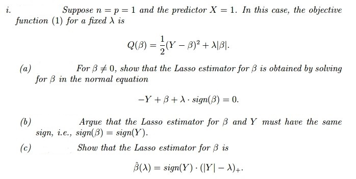 Solved Let Y be a nx 1 vector of observations. It follows | Chegg.com