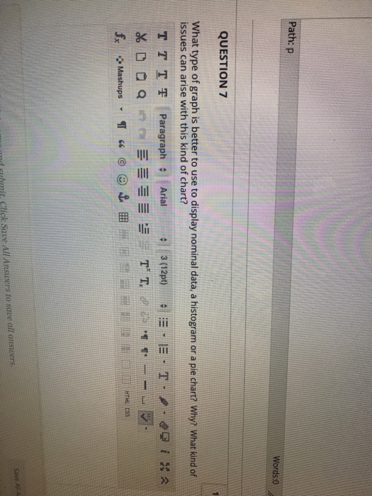 Solved Path: p Words:0 QUESTION 7 What type of graph is | Chegg.com