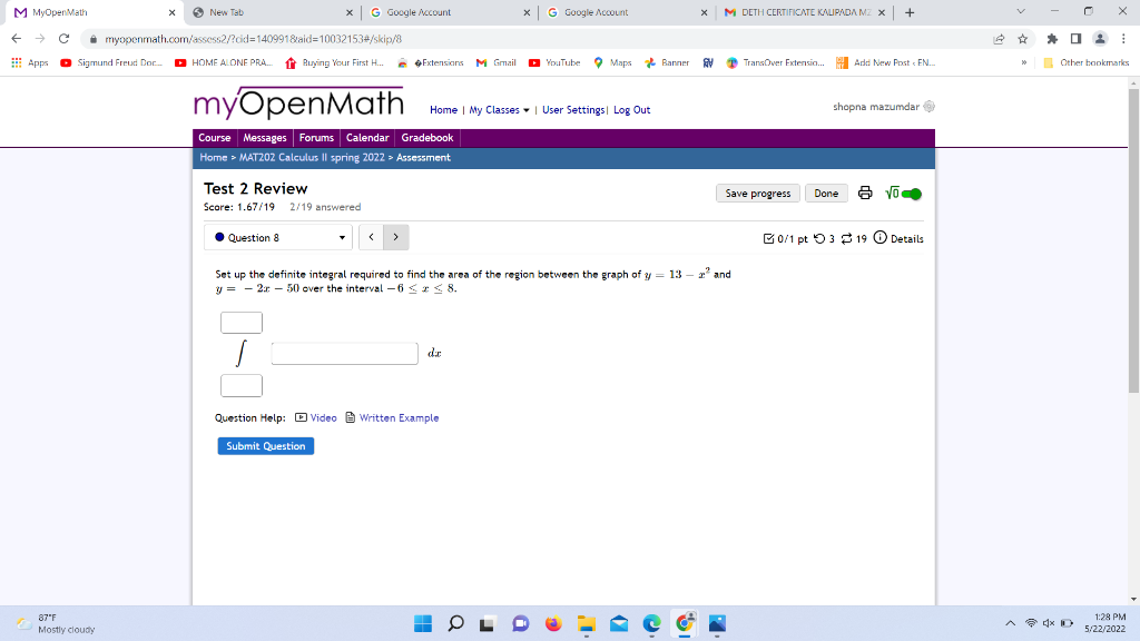 Solved M MyOpenMath X New Tab ← → C | Chegg.com