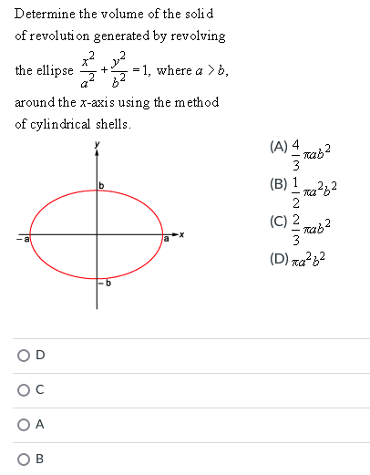Solved Determine the volume of the solid of revolution | Chegg.com
