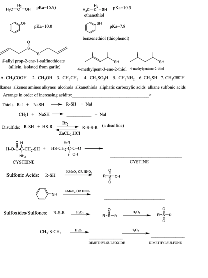 Solved H2 H3C-C-OH pKa=15.9) pKa=10.5 H2 H3C-C-SH | Chegg.com
