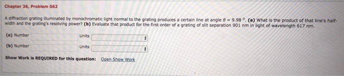 Solved Chapter 36 Problem 062 A Diffraction Grating