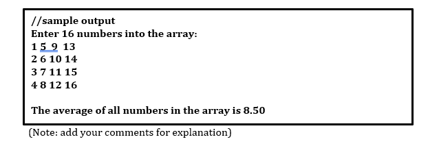 Solved Write a program to find the average of all the | Chegg.com