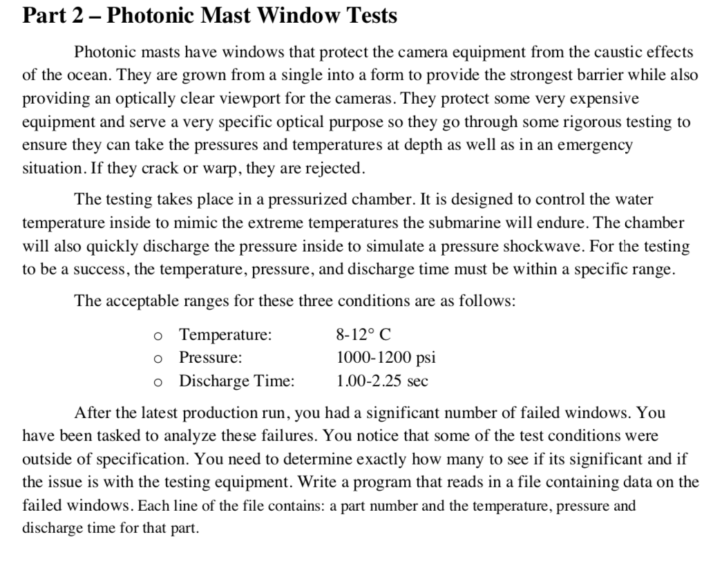 Part 2 Photonic Mast Window Tests Photonic masts have | Chegg.com