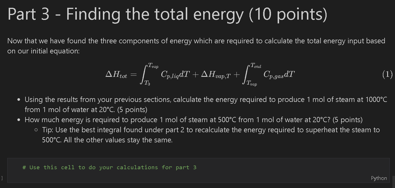 Solved Part 3 - Finding the total energy ( 10 points) Now | Chegg.com