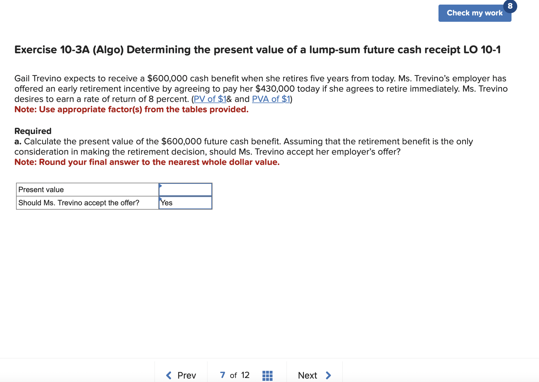 Solved Exercise 10-3A (Algo) Determining the present value | Chegg.com