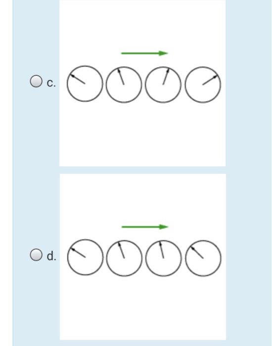 Solved A horizontal row of clocks is moving to the right at | Chegg.com