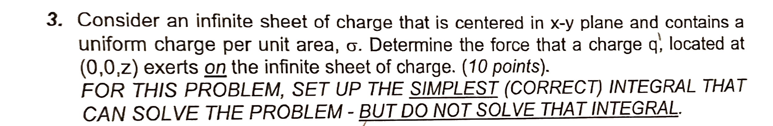 Solved Consider an infinite sheet of charge that is centered | Chegg.com