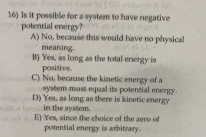 Solved 16) Is it possible for a system to have negative | Chegg.com