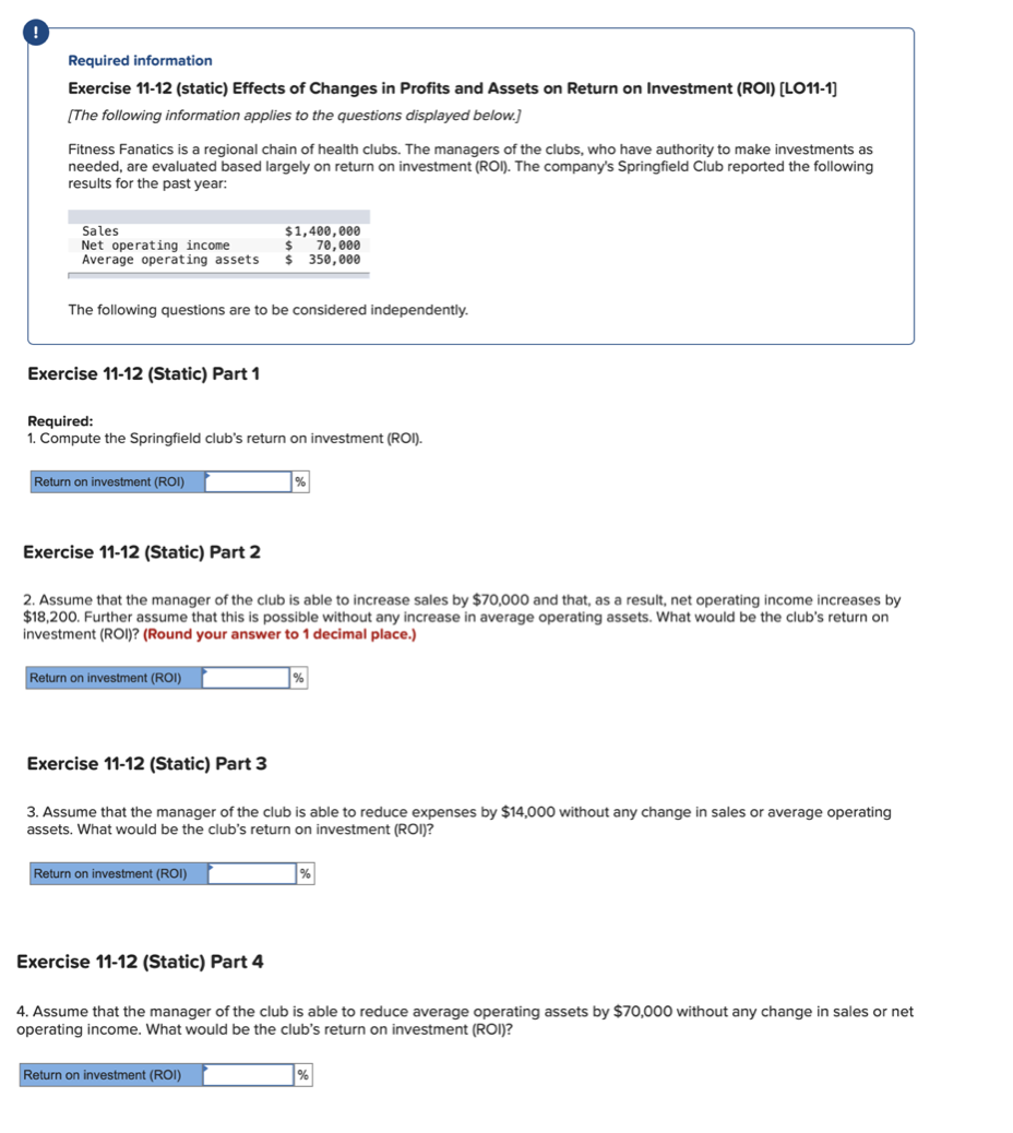 Solved Required information Exercise 11-12 (static) Effects | Chegg.com
