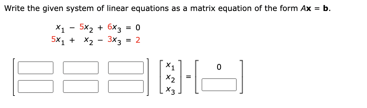 Solved Write the given system of linear equations as a | Chegg.com
