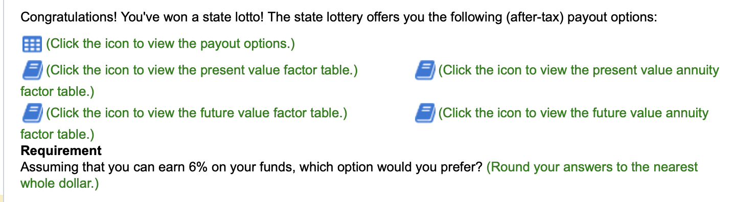 Solved Congratulations! You've won a state lotto! The state | Chegg.com