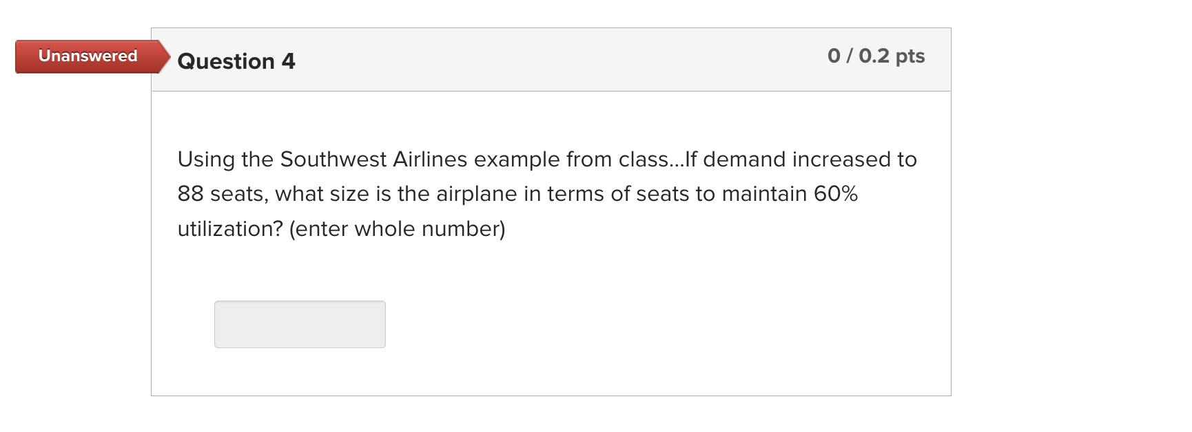 Solved Using the Southwest Airlines example from class...If | Chegg.com