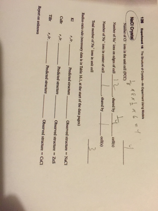 Solved The Structure of Crystals The structure of Crystals | Chegg.com